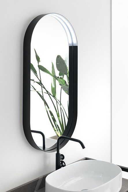 Hanging bathroom mirror - KAPH - COMPAB - contemporary / oval / vertical
