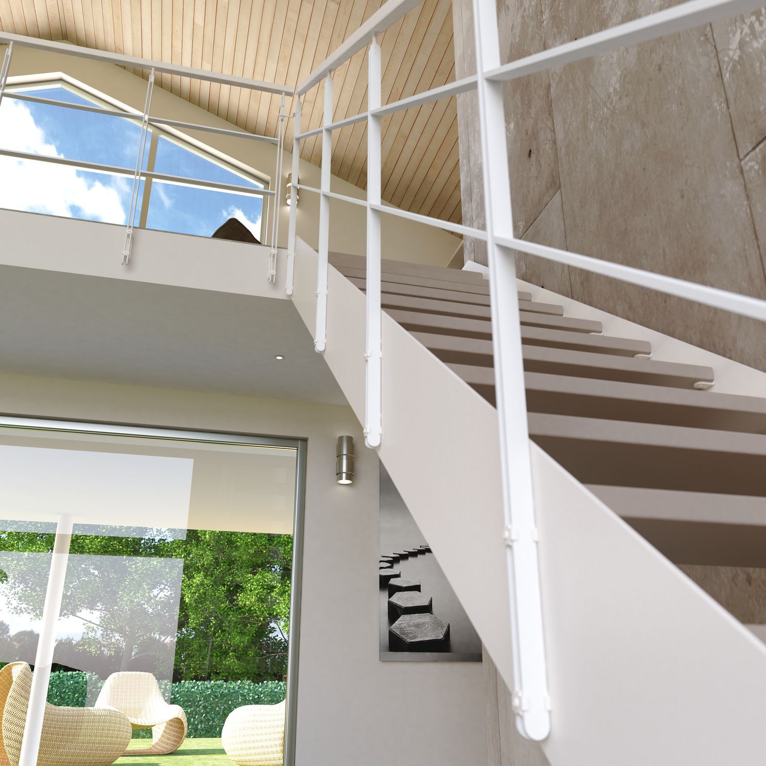 Metal railing - QUBIT - CAST DESIGN - with bars / indoor / for stair