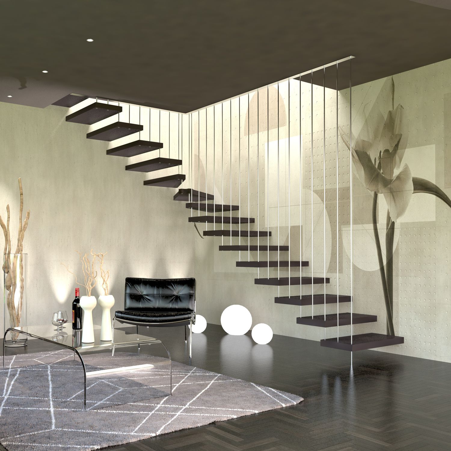 Quarter-turn staircase - Swing Vertikal - CAST DESIGN - wooden step ...