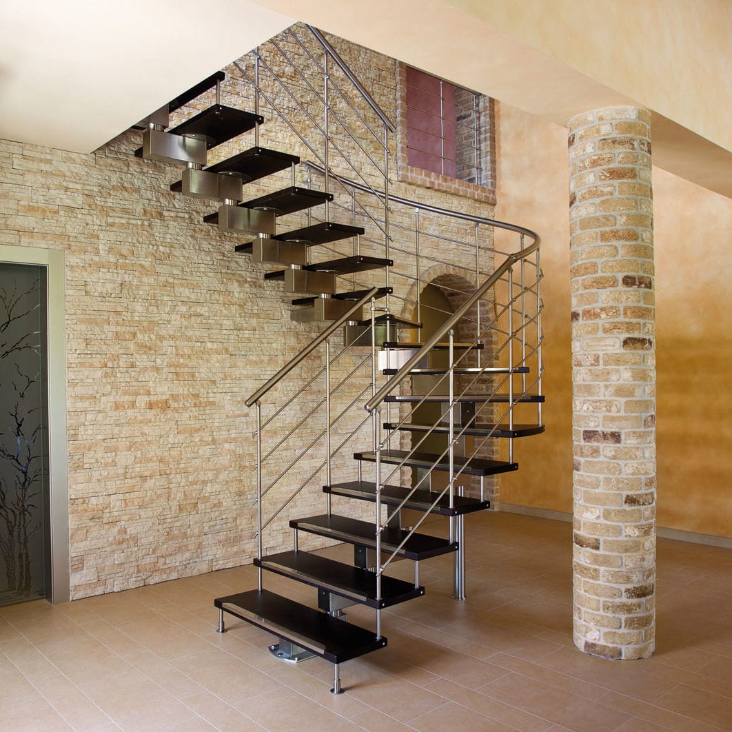 Half-turn staircase - Tekna S2800 - CAST DESIGN - wooden step ...