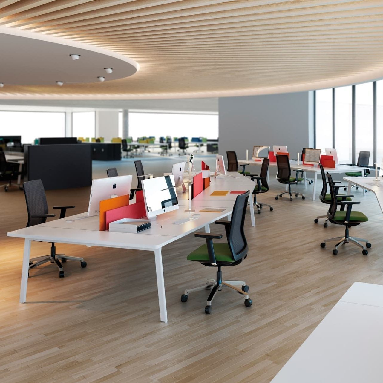 Contemporary office stool - SENTIS - Forma 5 - mesh / mesh / metal base