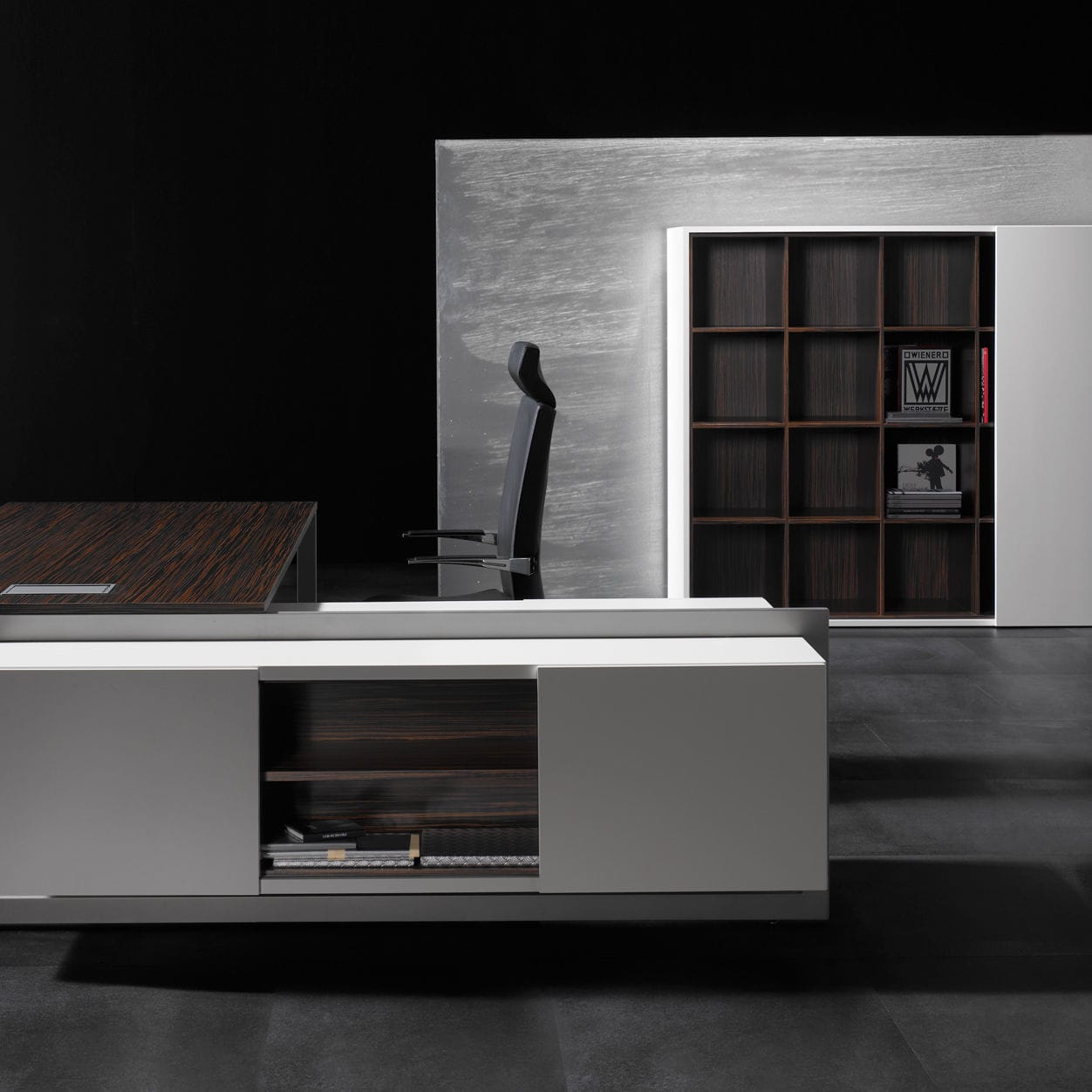 Tall filing cabinet - VEKTOR - Forma 5 - wood veneer / with drawers ...