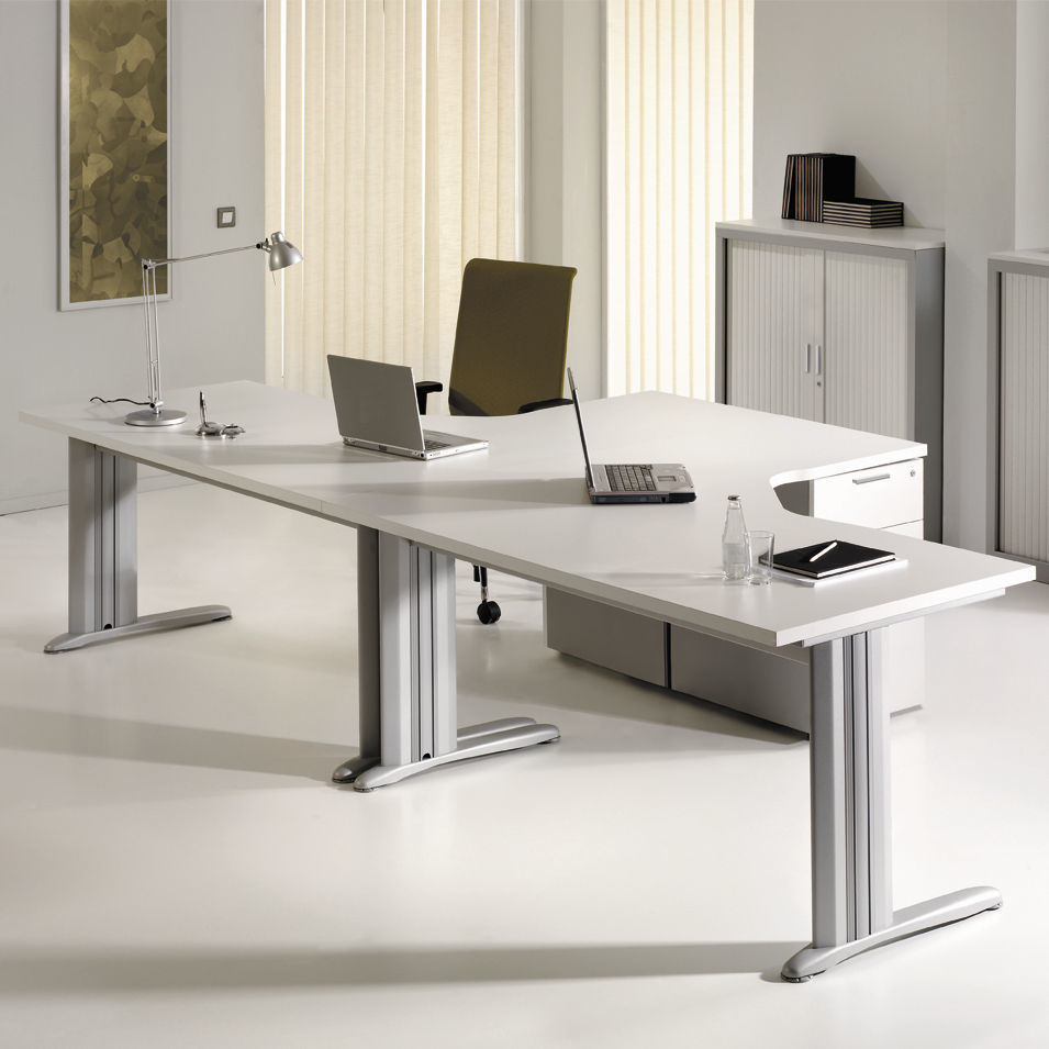 Workstation desk - NEO - Forma 5 - contemporary / metal / laminate