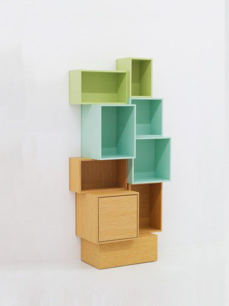 Free-standing bookcase - Cubit - modular / contemporary / lacquered wood
