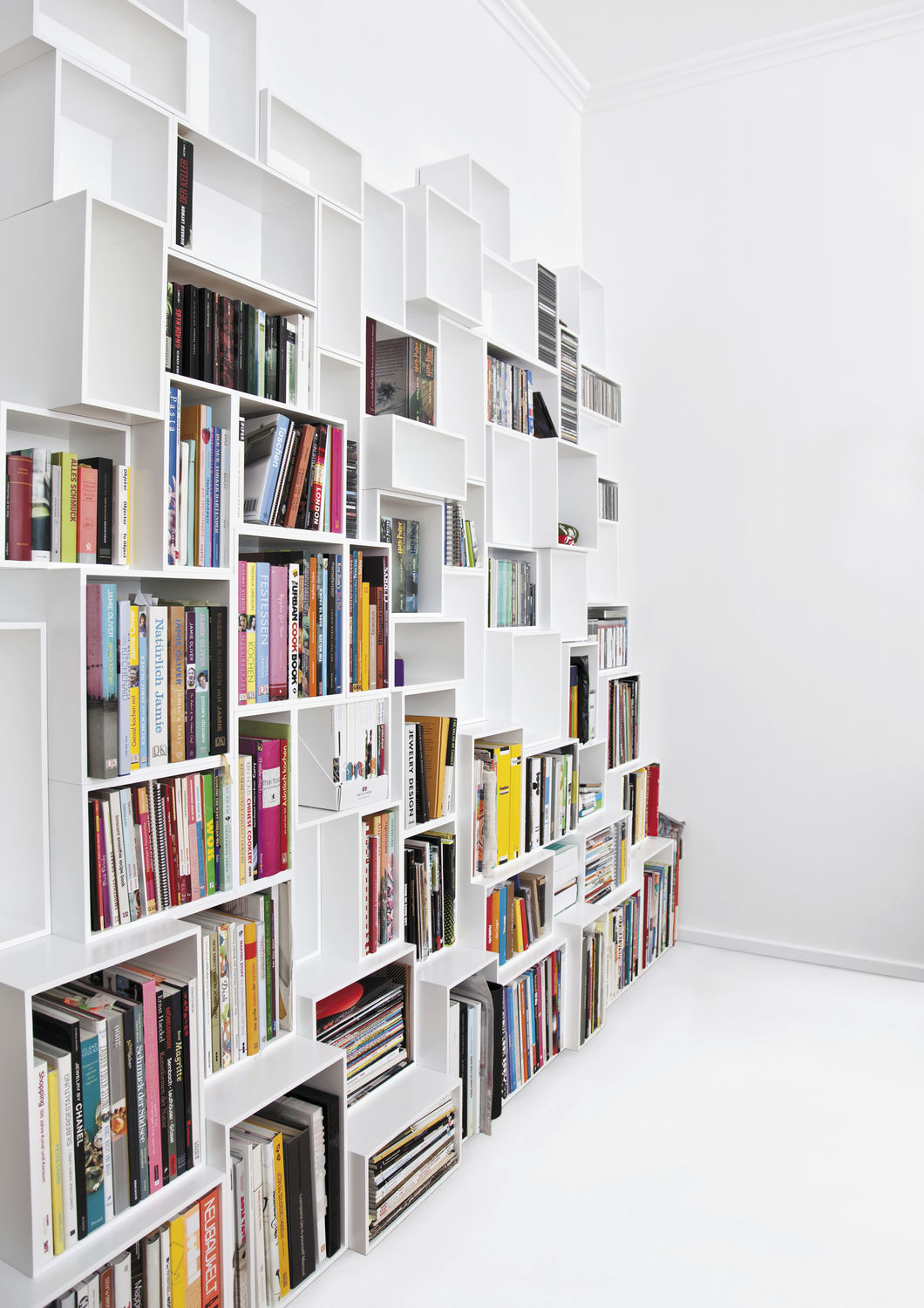 Modular bookcase - Cubit - contemporary / MDF / white