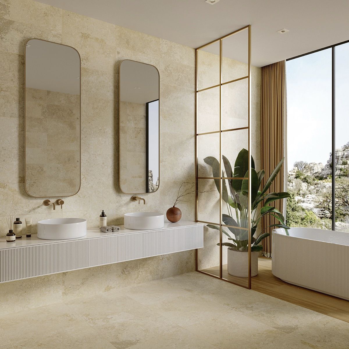 Porcelain tile - RAPOLANO - Recer - natural stone / stone / interior