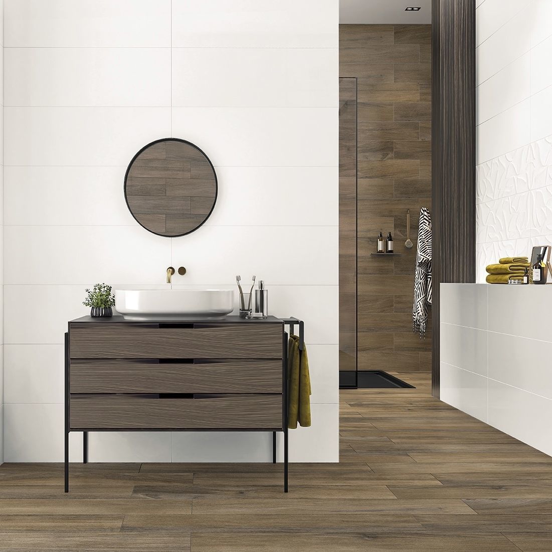 Porcelain tile - MORE - Recer - high-gloss / indoor / living room