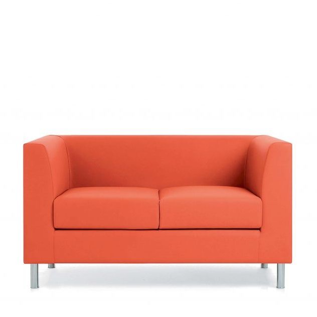 Compact sofa - DOMINO - Frezza - minimalist design / brown / blue