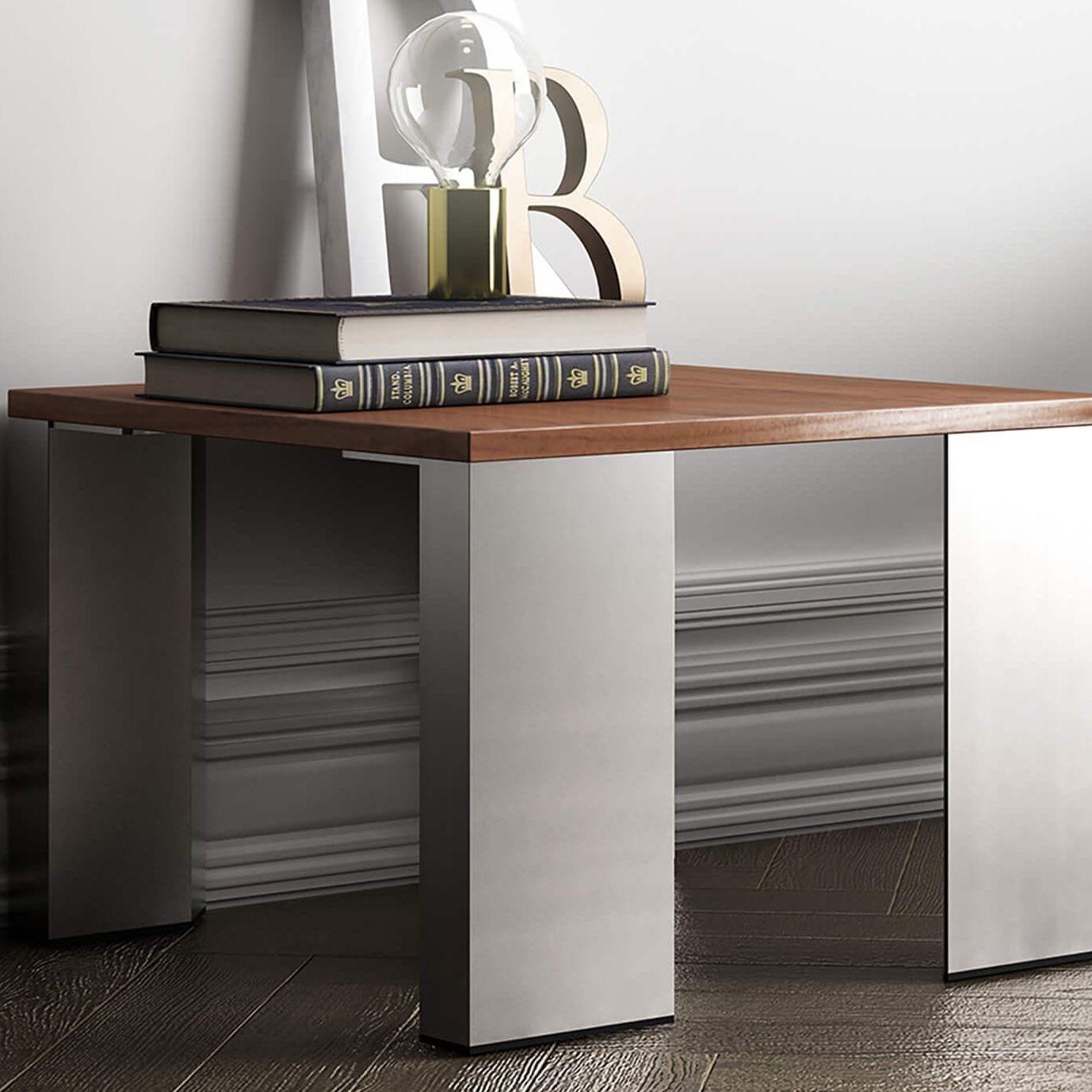 Contemporary coffee table - ONO - Frezza - wooden / metal base / square