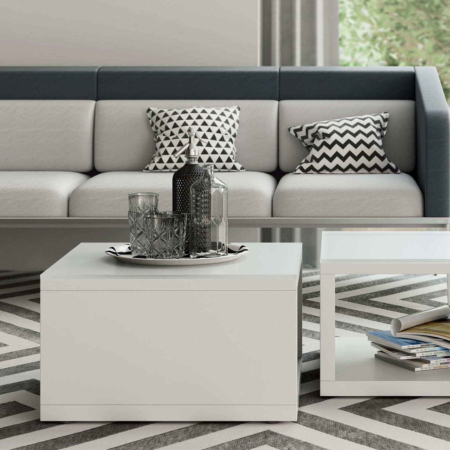 Contemporary coffee table - ASSET - Frezza - wooden / wooden base ...