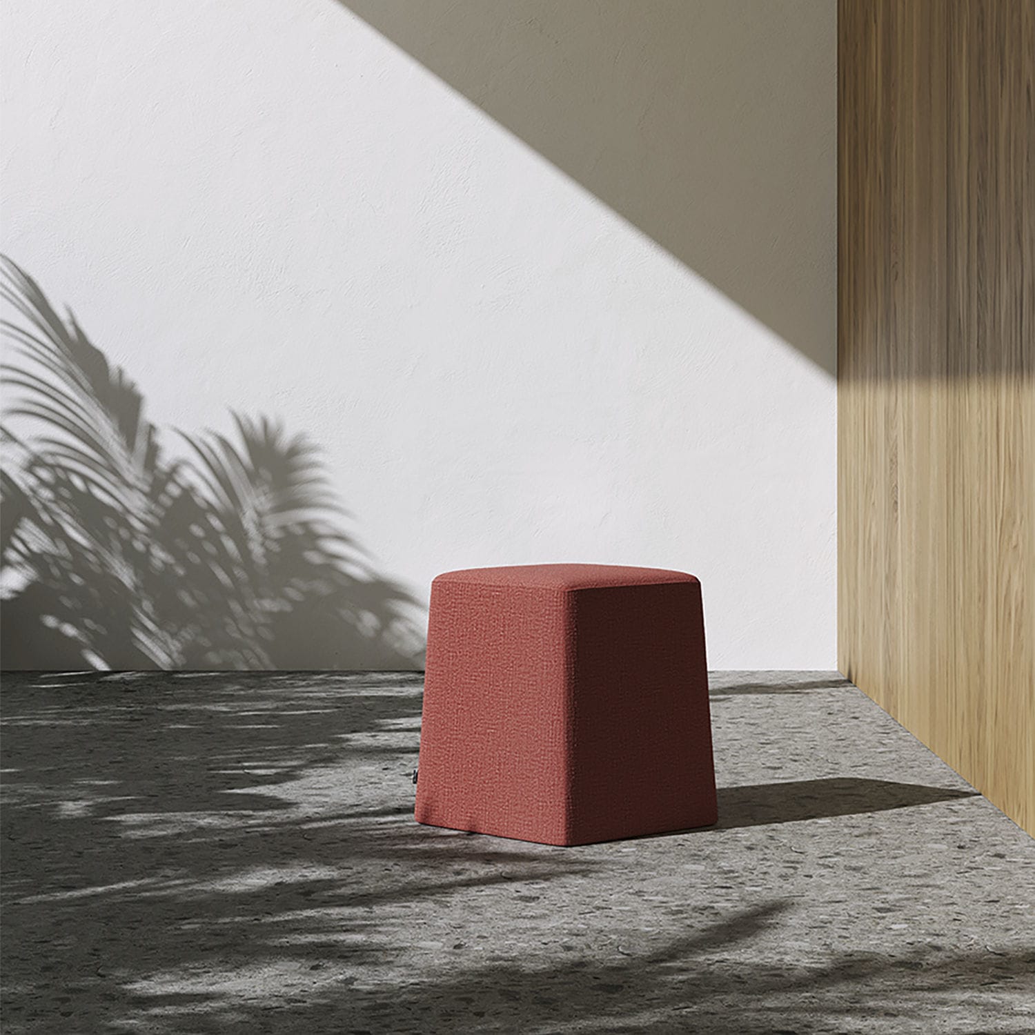 Contemporary pouf - STAND BY - Frezza - fabric / leather / wooden