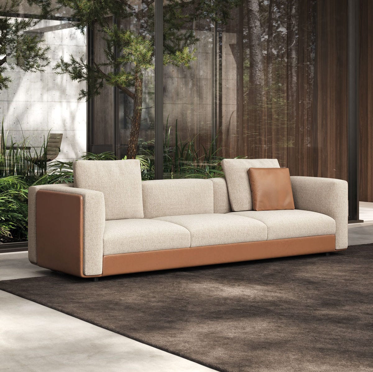 Contemporary sofa - RUSSELL - Frezza - fabric / leather / polyurethane foam