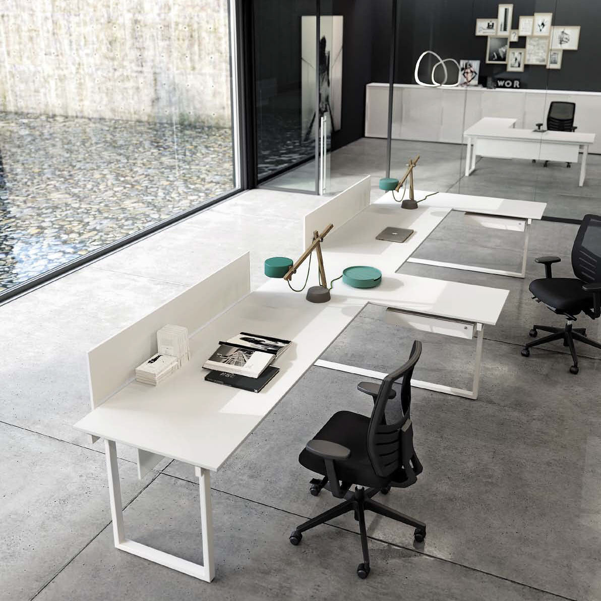 Workstation desk - BE.1 - Frezza - free-standing / 2-4 person / multiplace