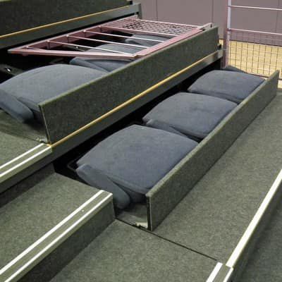 Telescopic stadium seating - FOLDAWAY - MASTER INDUSTRIE - retractable ...