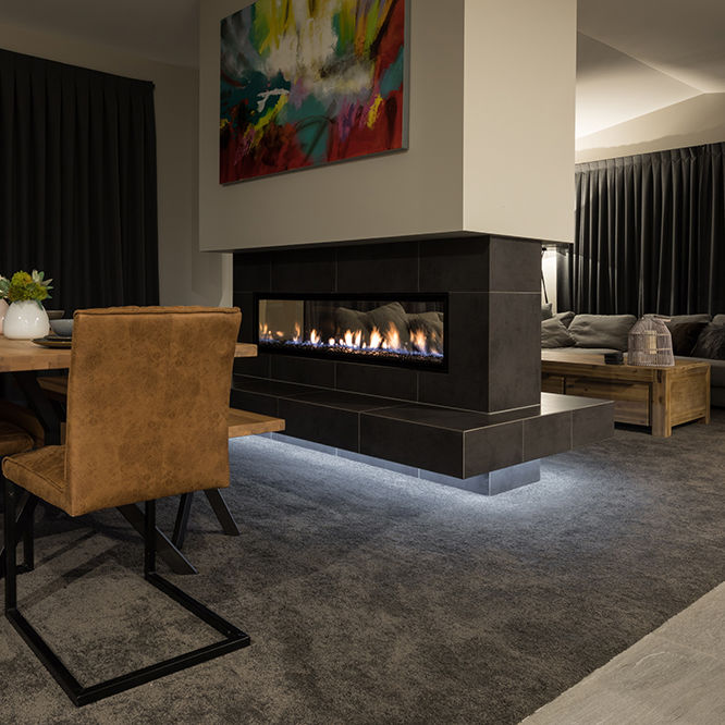 Gas fireplace - DX1500 - Escea - built-in / wall / double-sided