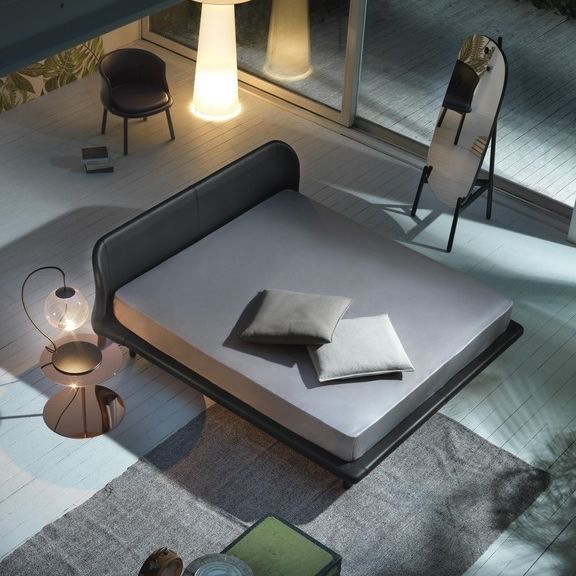 Double bed - PEG - Cappellini - contemporary / with headboard / upholstered