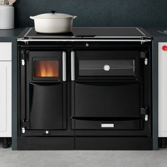 Wood range cooker - PAS 8 - HERGÓM - 1 oven / stainless steel / cast iron