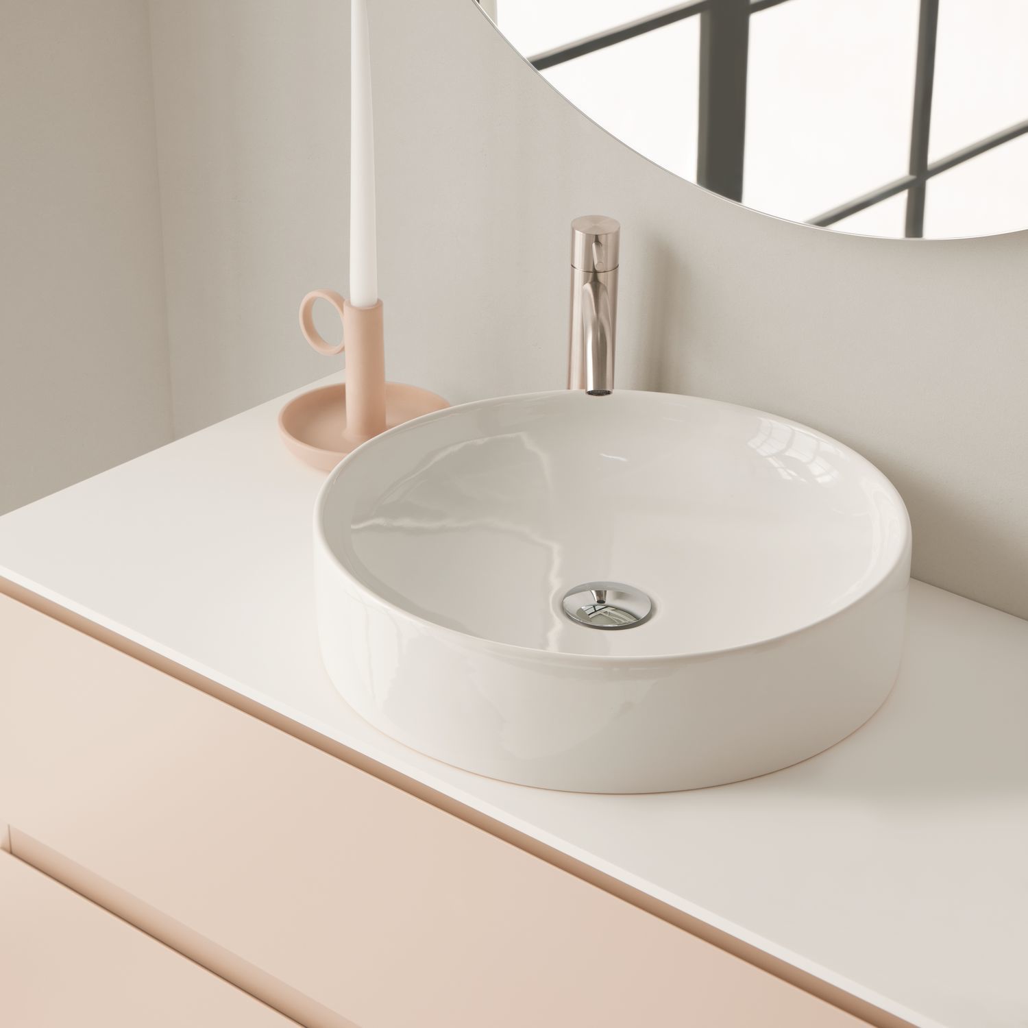 Countertop washbasin - CIRCLE - Naxani - marble / Solid Surface ...