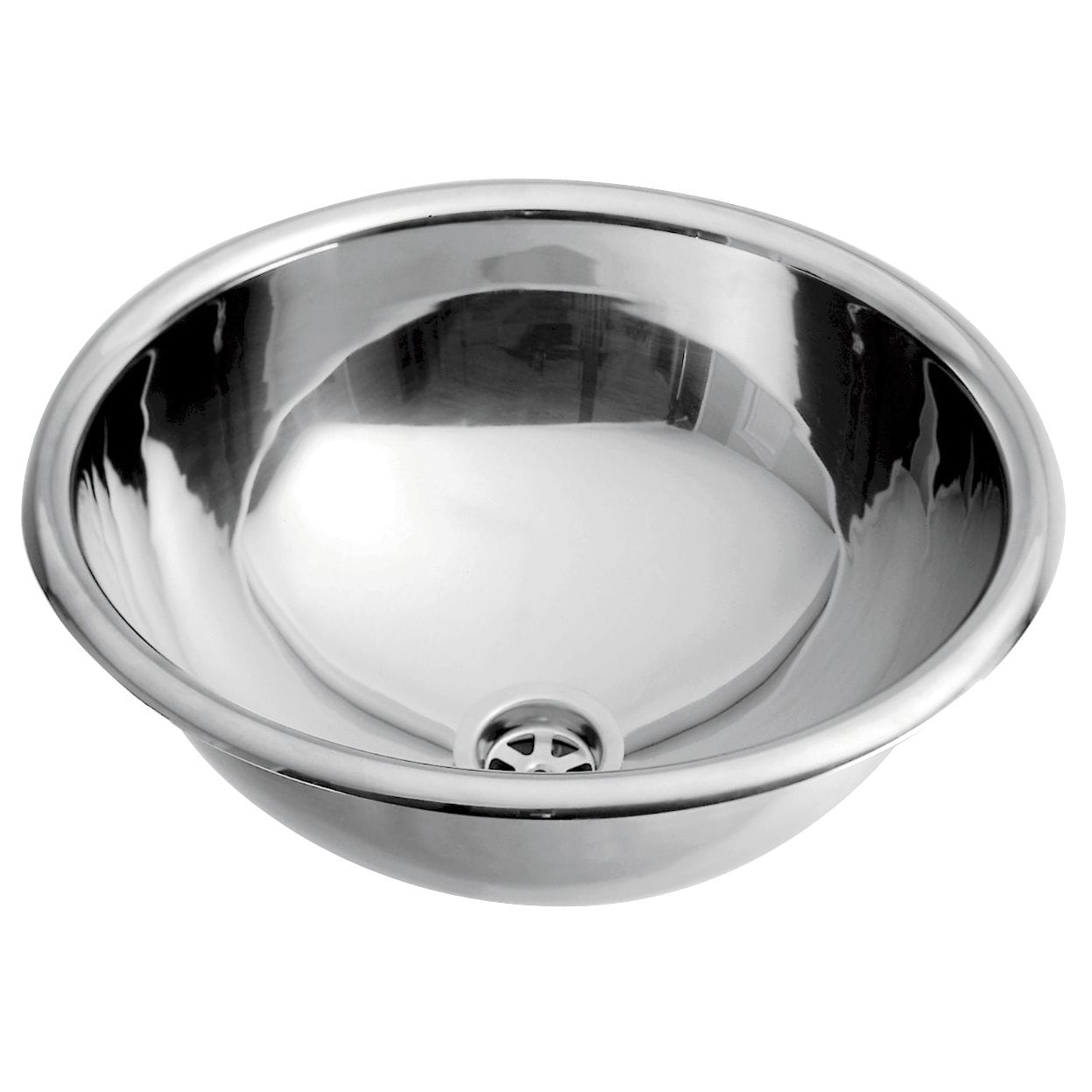 Integrated hand basin - SN0036C - Mediclinics, s.a. - round / stainless ...