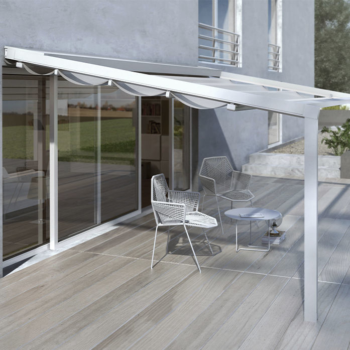 Wall-mounted pergola - A100 LUX - KE Outdoor Design - aluminum / with ...