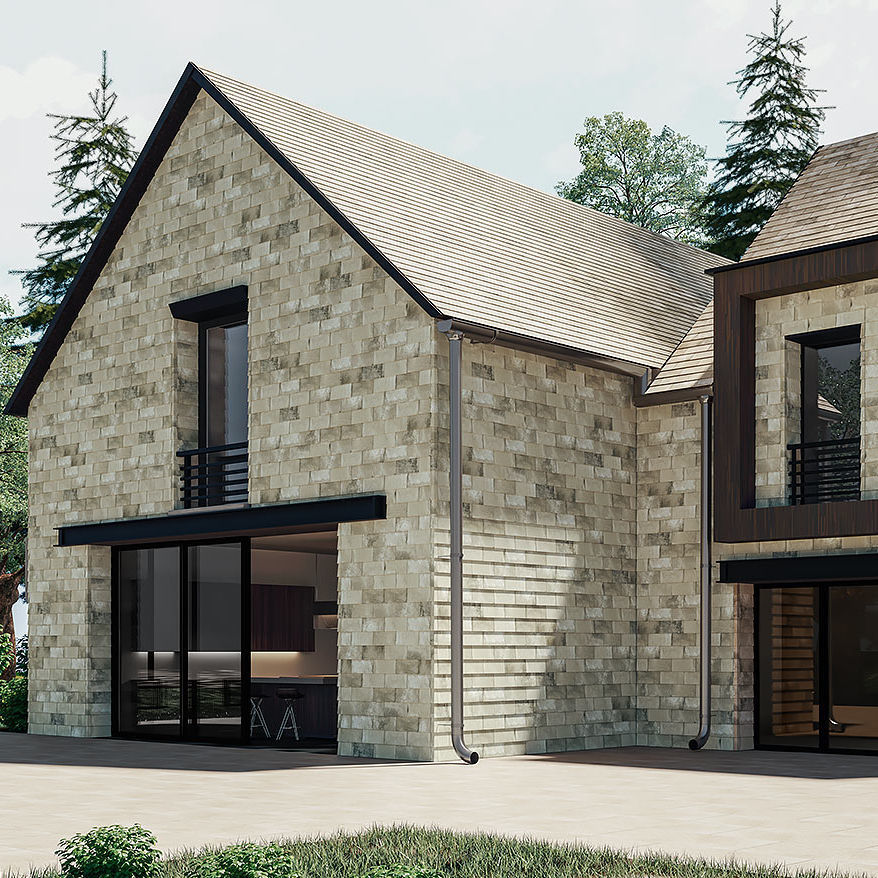 Shingle cladding - RK-EK1024 - Tempio - ceramic / vertical / bush hammered