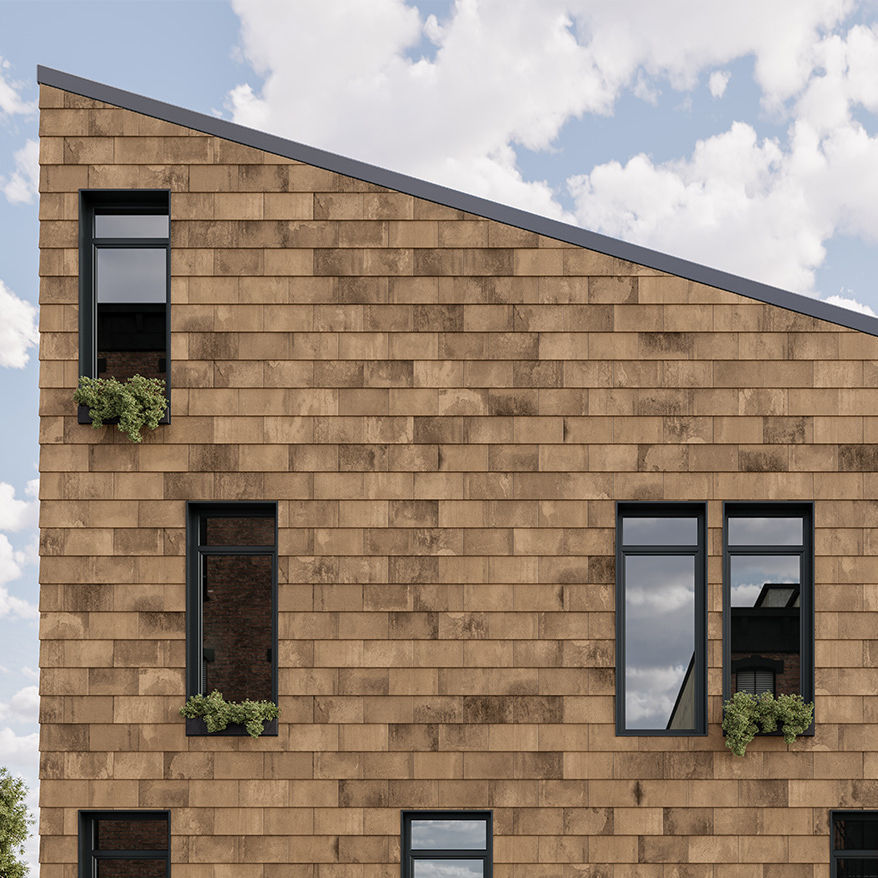 Shingle cladding - RK-EK1038 - Tempio - ceramic / vertical / bush hammered