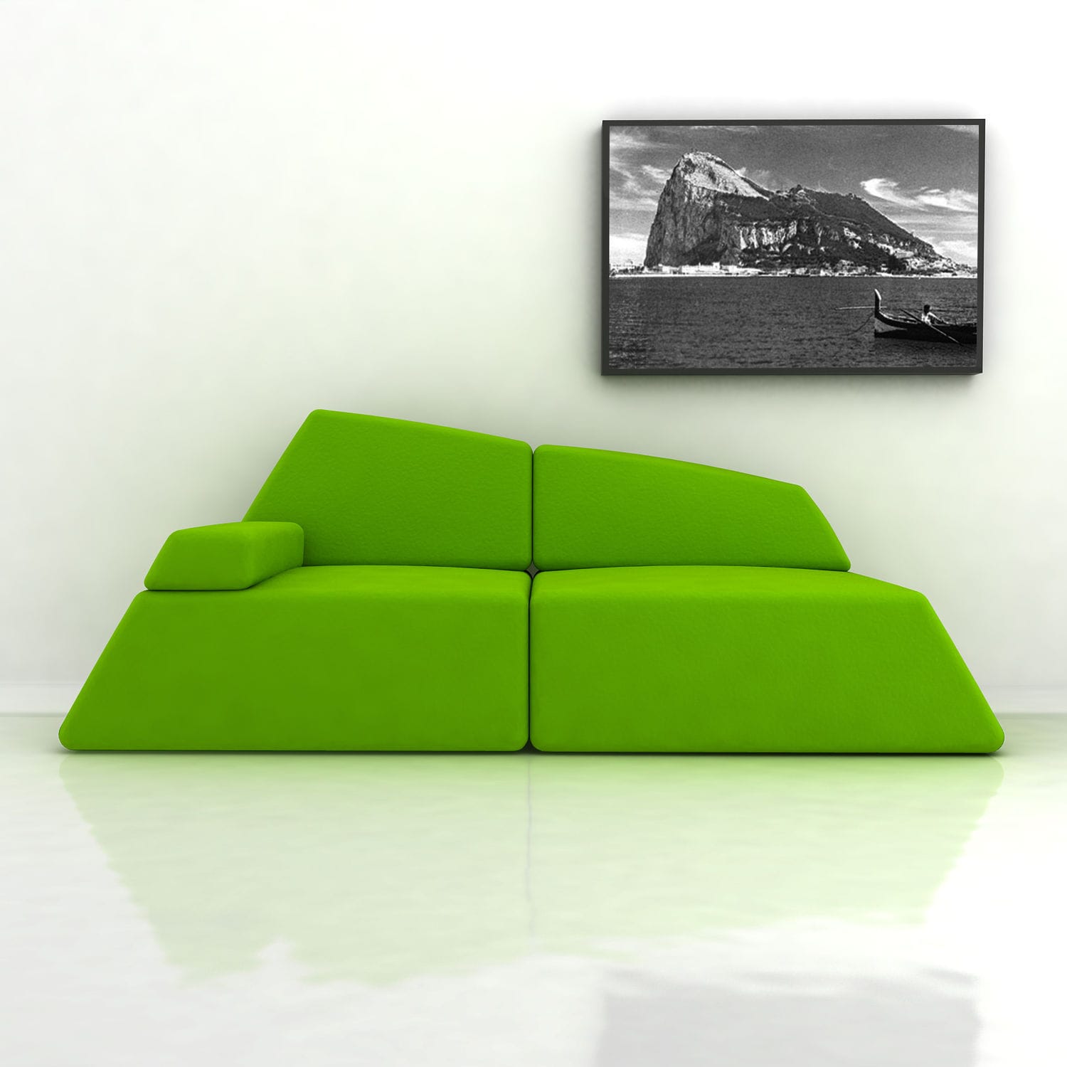 Original design sofa - GIBRALTAR - Dar en Art - fabric / leather / with ...