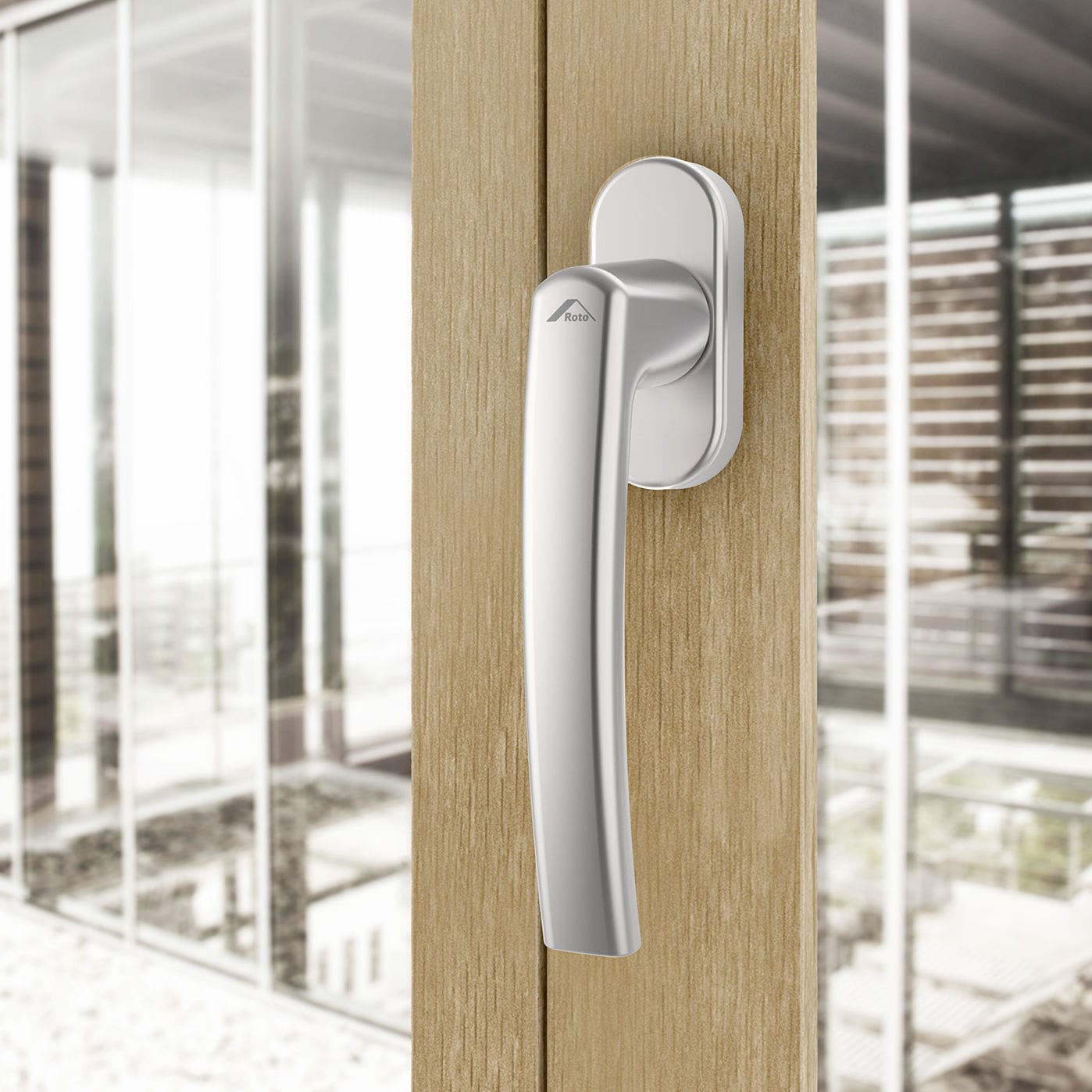 Window handle - LINE - Frank Roto DST GmbH - aluminum / timber / contemporary