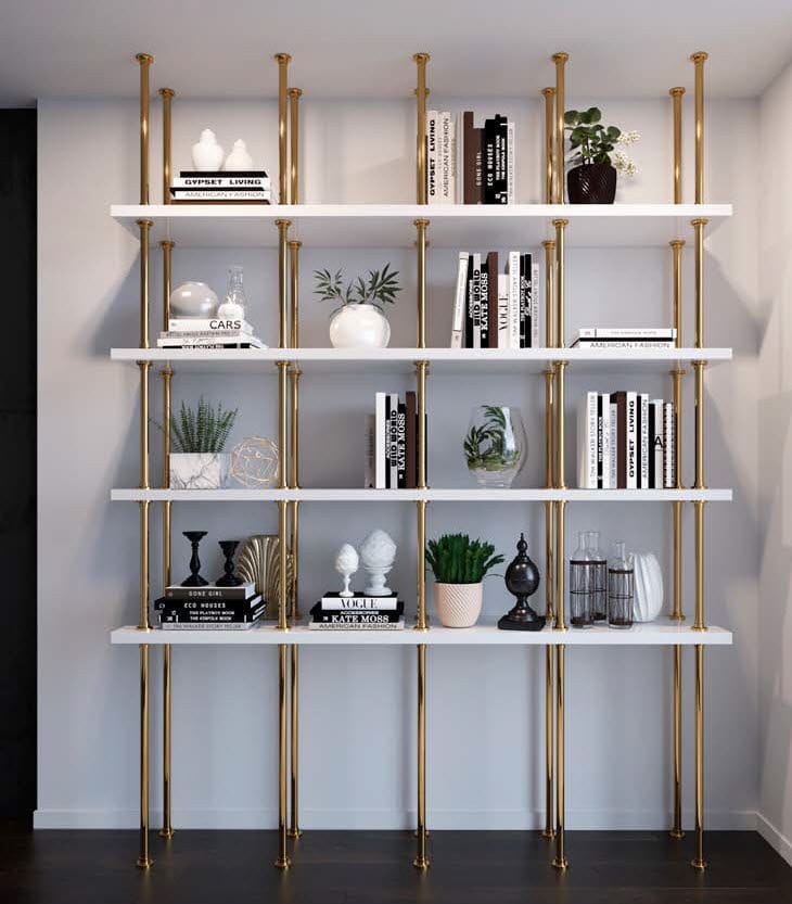 Floor-to-ceiling shelf - NEW YORK - GRANDE FORGE - minimalist design ...