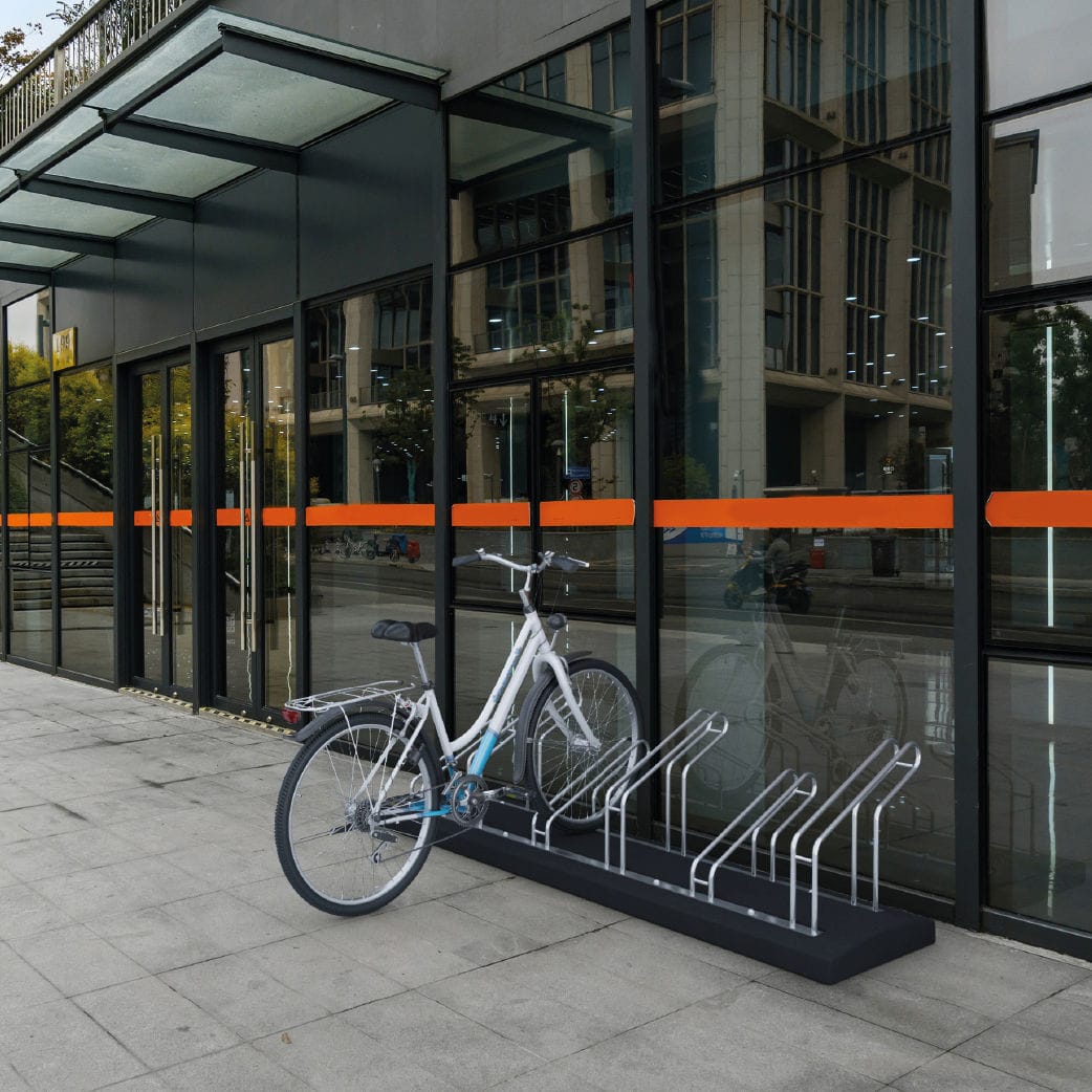Floor-mounted bike stand - UP DOWN - BELLITALIA - powder-coated steel ...
