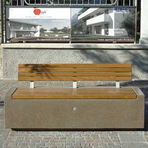Contemporary public bench - DEMETRA 2DWS - BELLITALIA - wooden ...