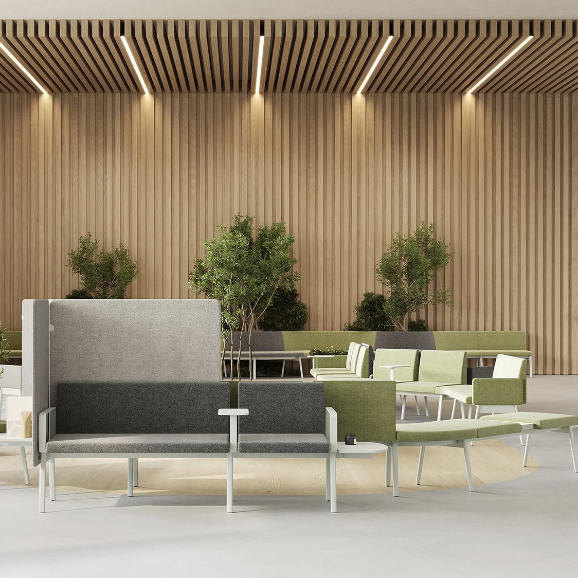 Modular bench - RIVA - Casala - contemporary / fabric / steel