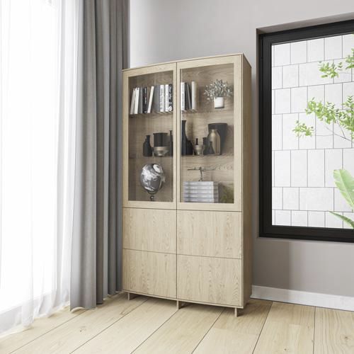Contemporary display cabinet - #410 - Skovby - free-standing / oak / walnut