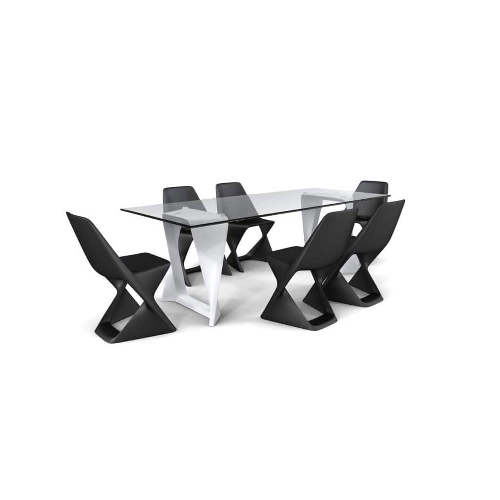 Contemporary table - ISO - Qui est Paul - polymer / steel base