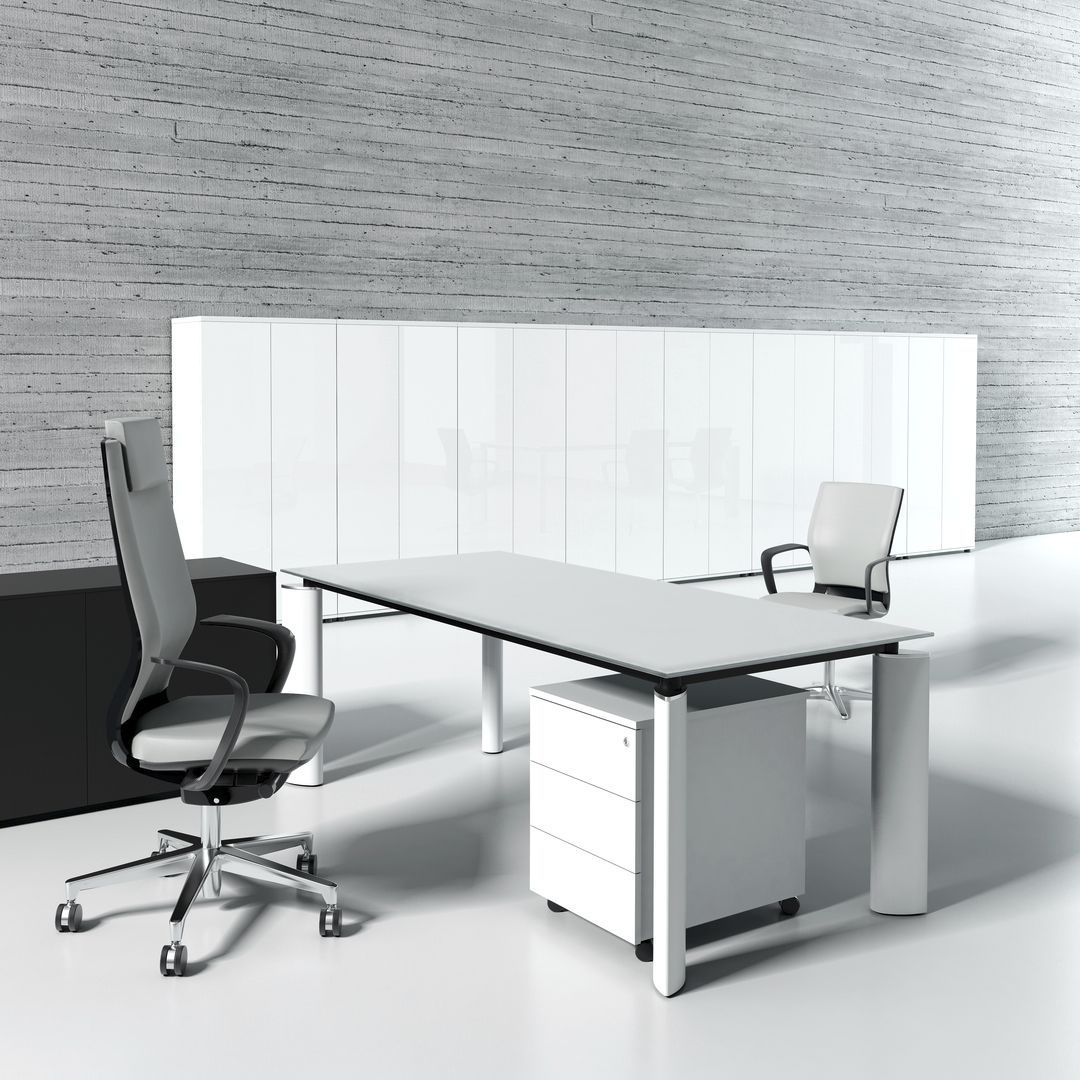 Executive desk - CRYSTAL - MDD - contemporary / metal / glass