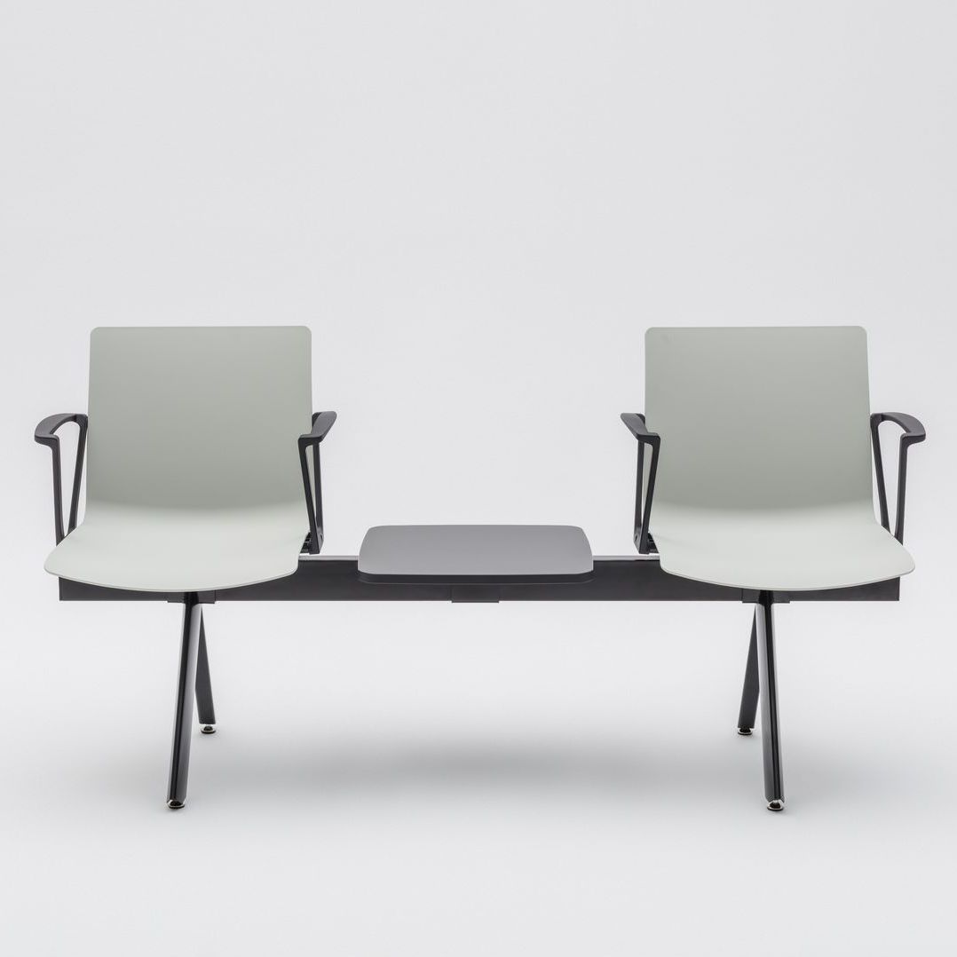 Metal beam chair - SHILA - MDD - fabric / polypropylene / 3-seater