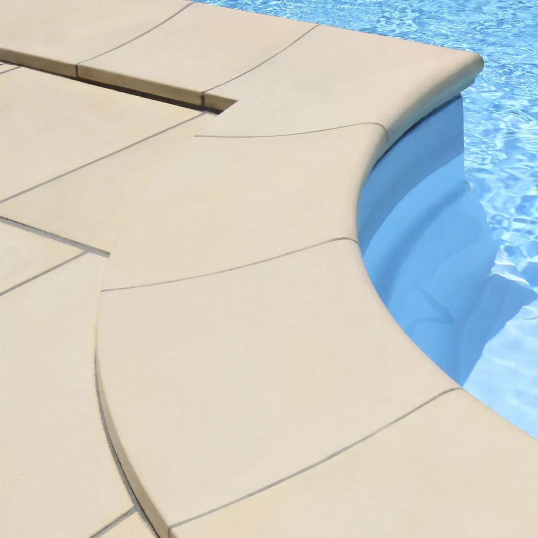 Wooden swimming pool coping - Piscine Acquaform - concrete / engineered ...