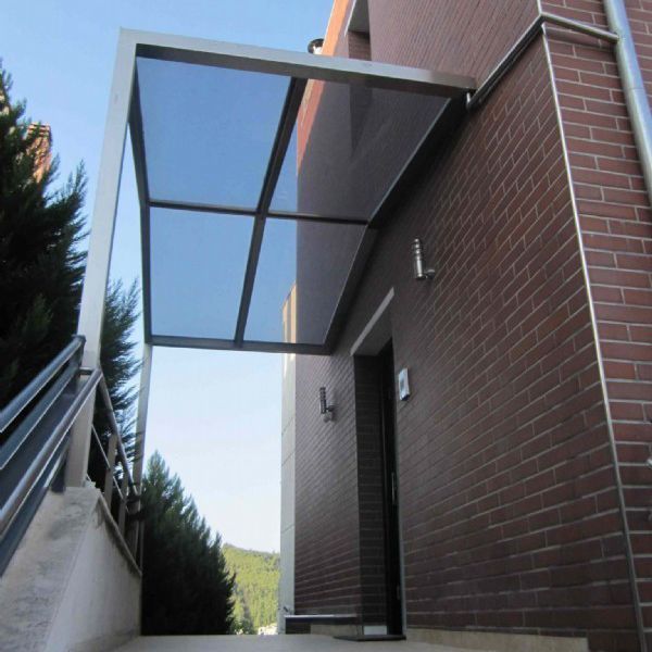 Entrance canopy - pure inox - stainless steel / glass / flat