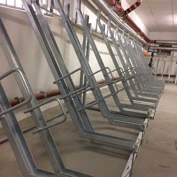 Floor-mounted bike rack - VERTICAL-60° - NORCOR MOB.URBAIN - galvanised ...