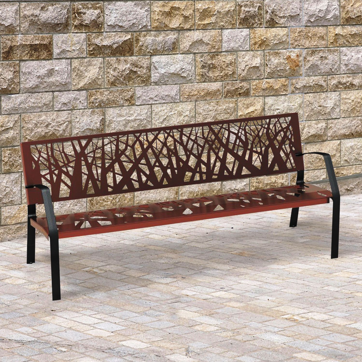 Contemporary public bench - WILD FOREST - NORCOR MOB.URBAIN - steel ...