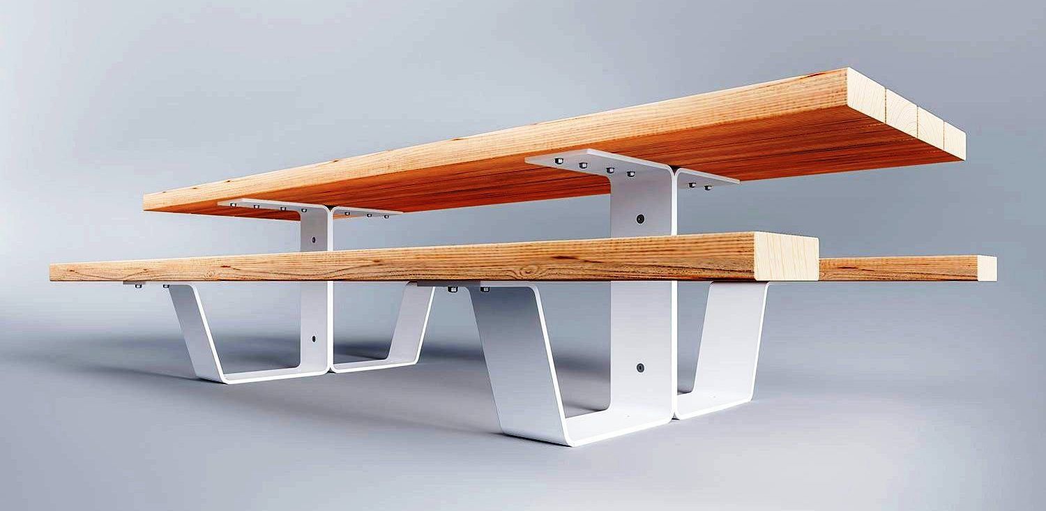 Contemporary picnic table - PIK-NIK - NORCOR MOB.URBAIN - wooden ...