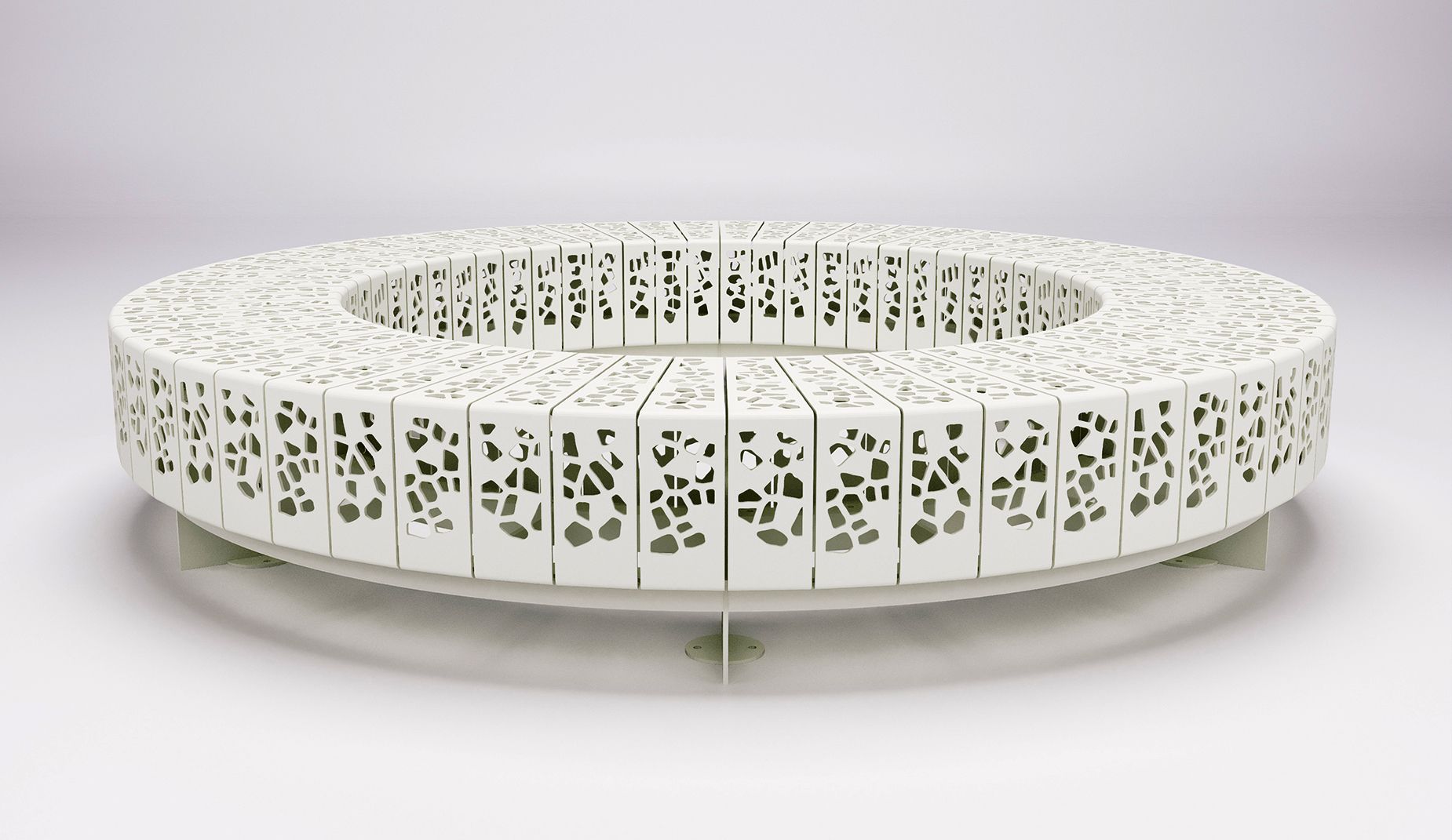 Original design public bench - OSSO-360 - NORCOR MOB.URBAIN - powder ...