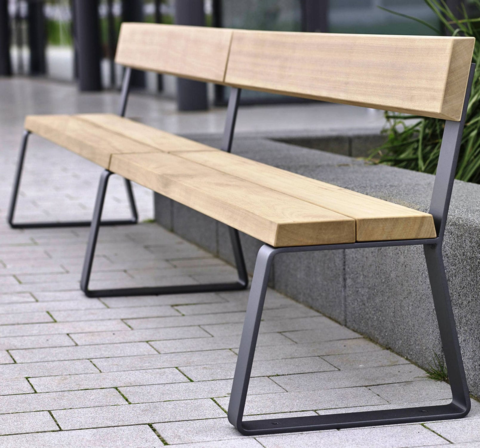 Contemporary public bench - MODUL-WEW - NORCOR MOB.URBAIN - exotic wood ...