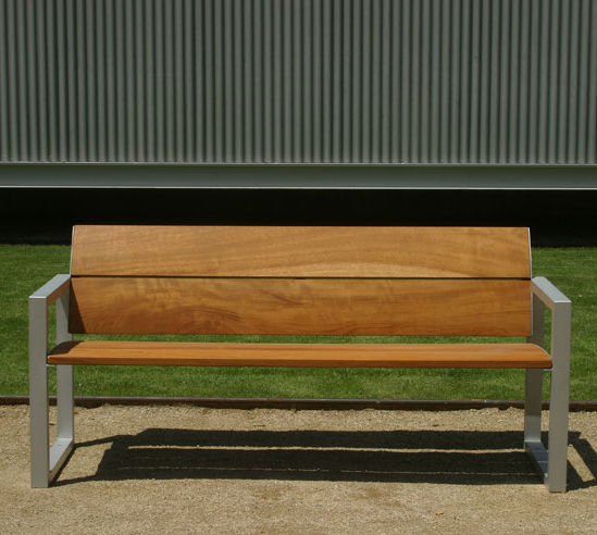 Contemporary public bench - STRADALE - NORCOR MOB.URBAIN - exotic wood ...