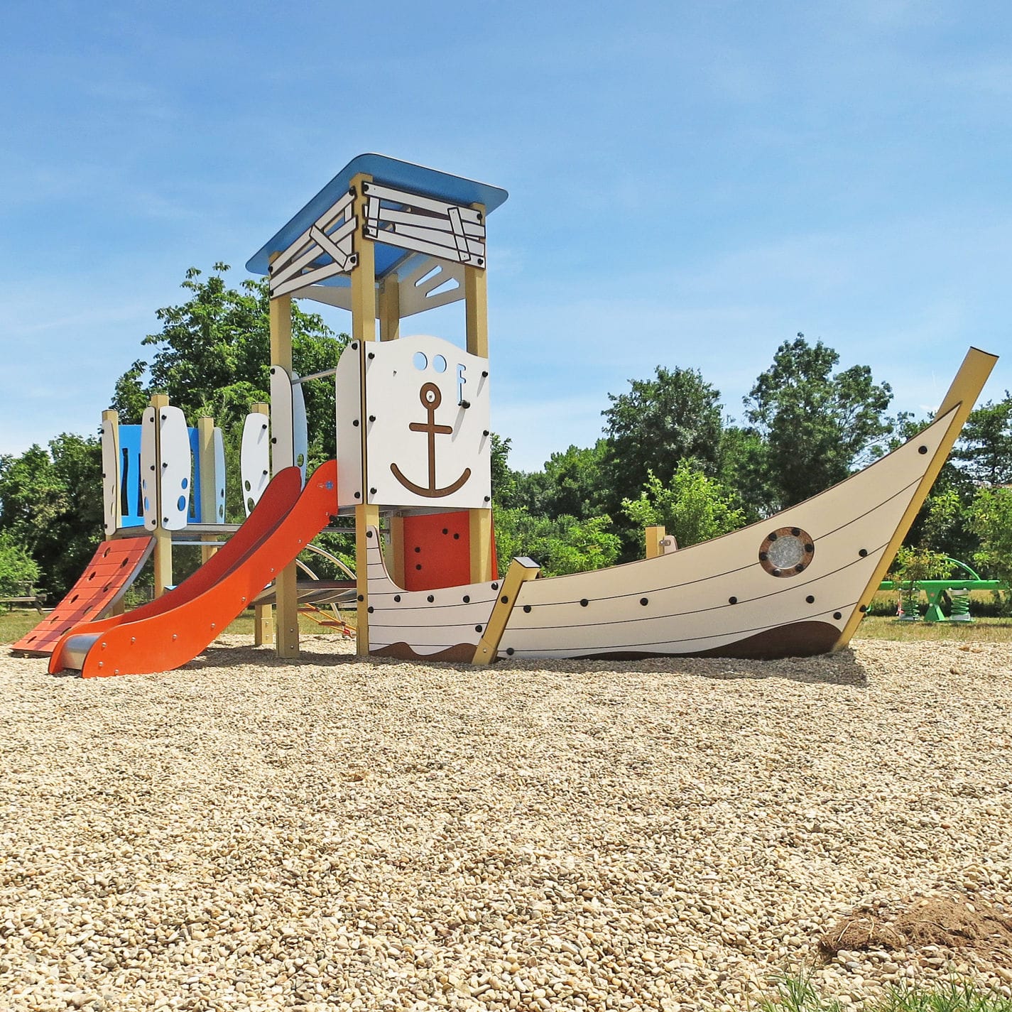 Playground structure - BATEAU ANDY' 3681 - Transalp - public / wooden ...