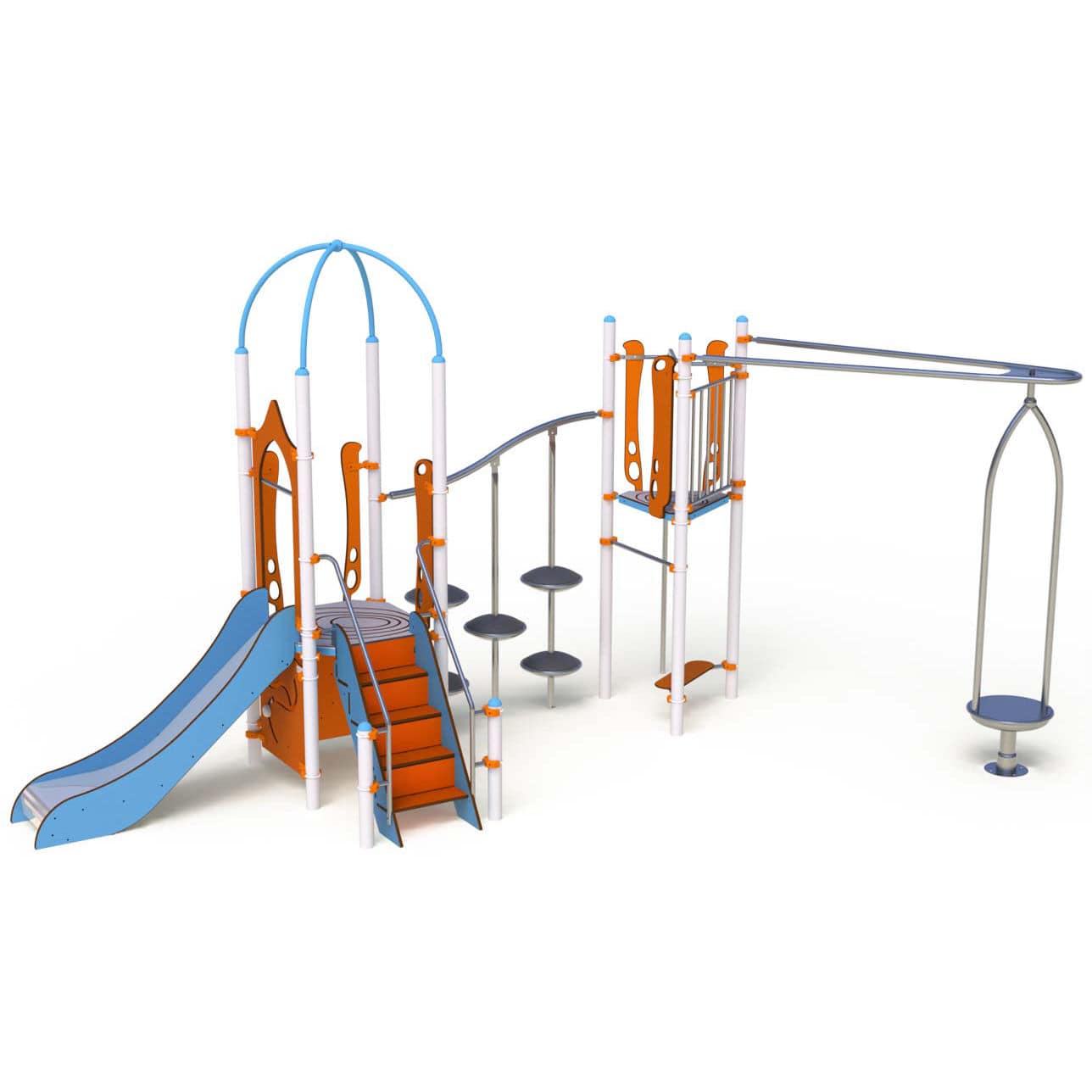 Public play structure - ATOLL : SKY LAB - Transalp - stainless steel ...