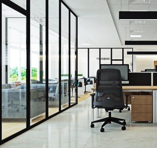 Removable partition - SMARTIA P100 Slim - ALUMIL - with glass panel ...