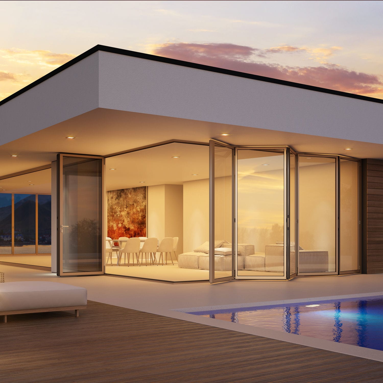 Folding patio door - SMARTIA MF65 - ALUMIL - aluminum / double-glazed ...