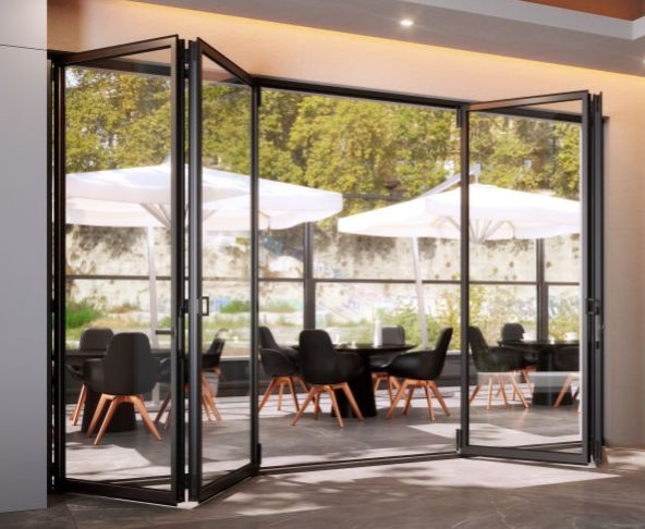 Folding patio door - SMARTIA MF6500 - ALUMIL - aluminum / double-glazed ...