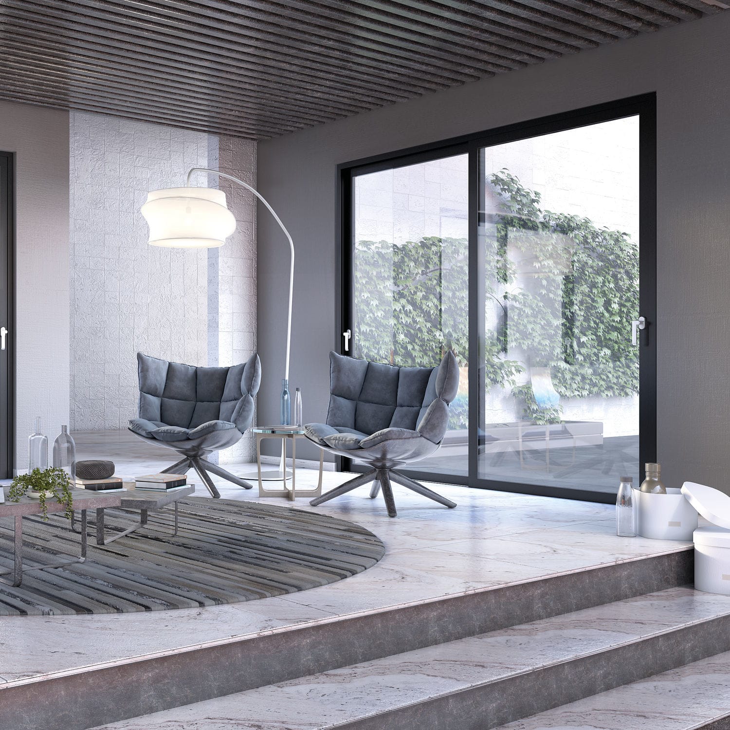 Metal sliding system - SMARTIA M14400 - ALUMIL - glass / patio / non ...